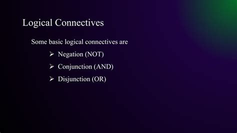 Logical Connectives Not And Or Pdf