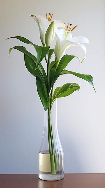 Premium Ai Image Lily Lower In A Vase