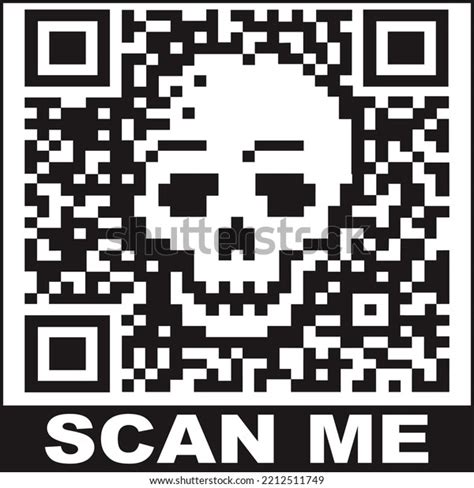 Qr Code Skull Barcode Black White Stock Vector Royalty Free