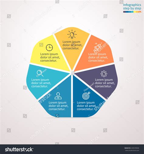 Rounded Heptagonal Diagram Chart Heptagon 7 Stock Vector Royalty Free