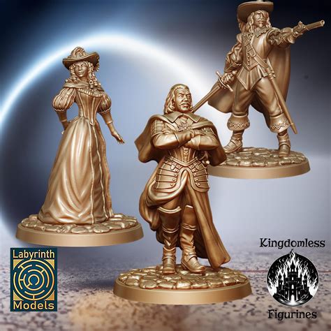 The Three Musketeers Dnd Miniature Set Tabletop Rpg Miniatures