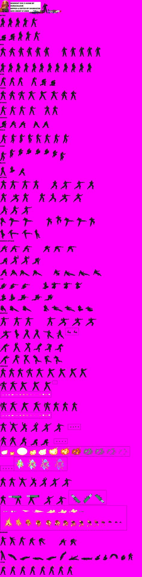 Resident Evil Hunk Sprite Sheet By Shubuster On Deviantart