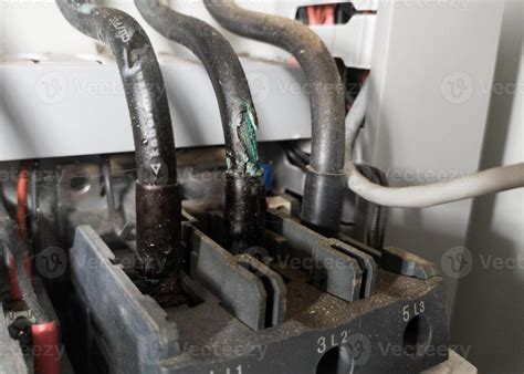The Power Cable Burns And Peels Due To Overload And Results In