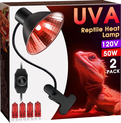 Amazon.com: Reptile Heat Lamp Dimmable, Red UVA Basking Light for ...