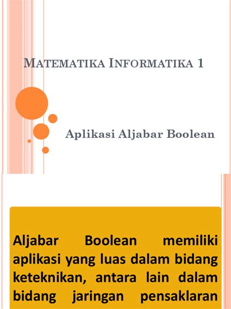 Aplikasi Aljabar Boolean Pdf Aplikasi Aljabar Boolean Pdf