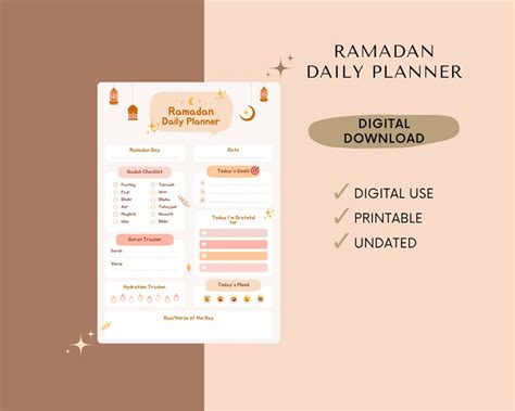 Cute Digital And Printable Ramadan Planner 2025 Simple Cute Ramadan