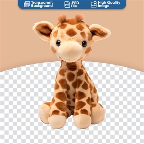 Premium Psd Cute Stuffed Giraffe Plushie
