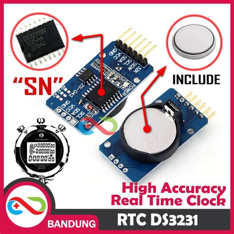 Jual Rtc Ds3231 Seri Sn Real Time Clock I2c Battery Module Modul