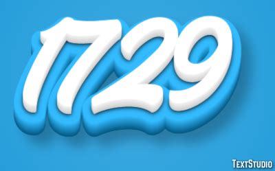 1729 Text Effect and Logo Design Number