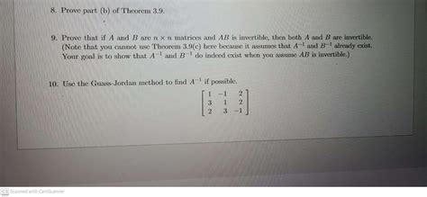 solved 8 prove part b of theorem 3 9 9 prove that if a