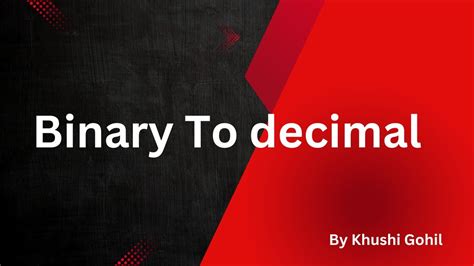 Binary To Decimal Youtube