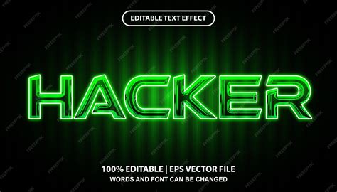 Premium Vector Hacker Editable Text Effect Template Glowing Green