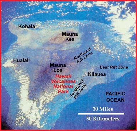 Hawaiian Volcanoes Map