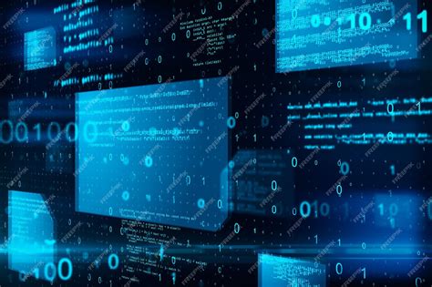 Premium Photo Abstract Glowing Blue Coding Backdrop Binary Code Technology Data And Internet