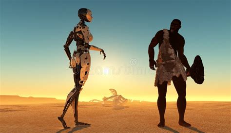 Robot And Man Stock Illustration Illustration Of Nude