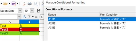Microsoft Excel Conditional Formatting With Libreoffice Calc Activated With A Letter And The