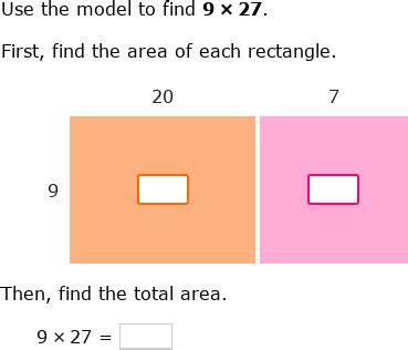 IXL Multiply One Digit Numbers By Two Digit Numbers Using Area Models II Year Maths Practice