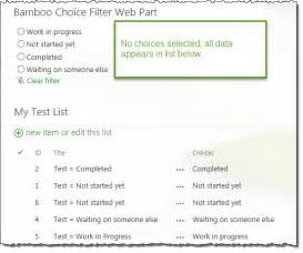 configure the choice filter web part bamboo solutions