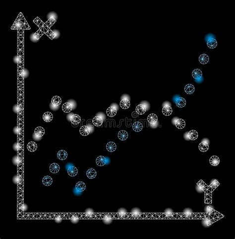 flare mesh 2d functions plot with flare spots stock vector