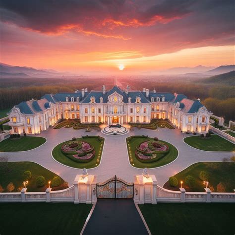 Luxury Mansion At Sunset