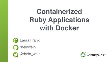 Containerized Applications With Docker Speaker Deck