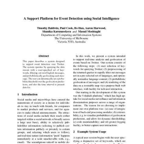 A Support Platform For Event Detection Using Social Intelligence Acl Anthology