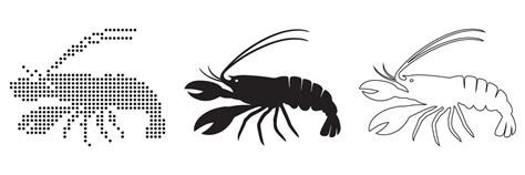 Visual Representations Of A Lobster Or Crayfish In Pixel Art
