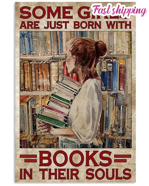 Some Girls Are Just Born With Books In Their Soul Vertical Poster Cpvp