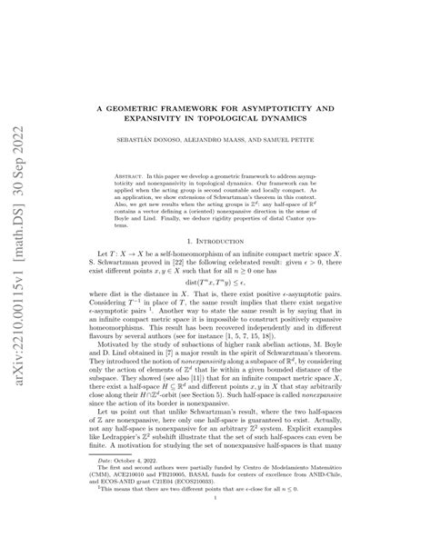 Pdf A Geometric Framework For Asymptoticity And Expansivity In Topological Dynamics