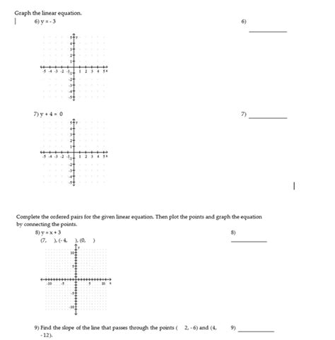 solved graph the linear equation 6 y −3 6 7 complete the