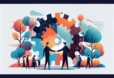 비즈니스 성공 및 투자 팀워크 및 파트너십 개념 Ai 생성 프리미엄 사진