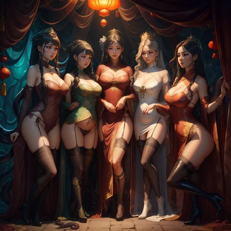 Best Quality Masterpiece Highres 3 Noble Girls Girls Trapped