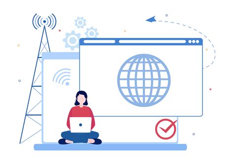 Isp O Ilustración De Dibujos Animados Del Proveedor De Servicios De Internet Con Palabras Clave