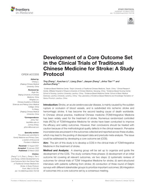 Pdf Development Of A Core Outcome Set In The Clinical Trials Of