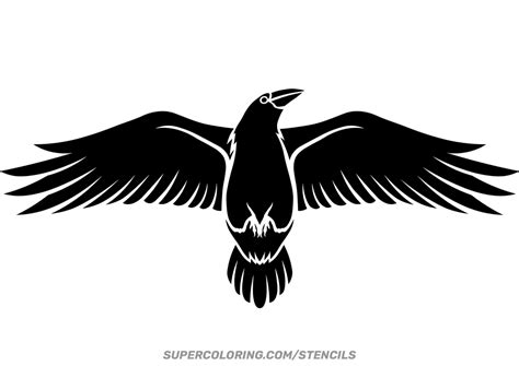 Stencil Of Flying Crow Free Printable Paper Сraft Templates