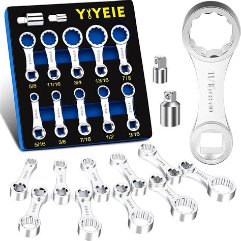Yiyeie 12pcs Torque Adapter Set Sae 5 16 3 8 7 16 1 2 9 16 5