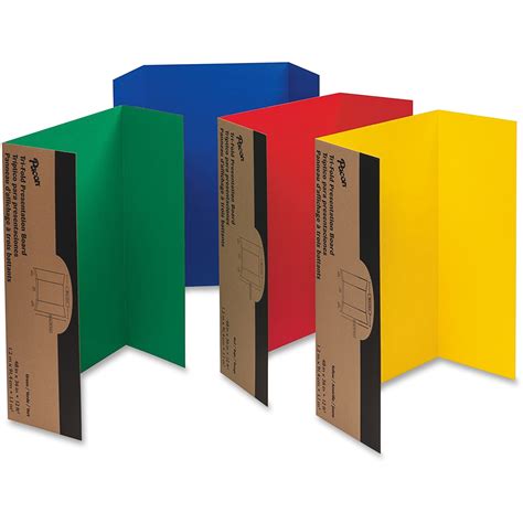 Pacon Tri Fold Project Boards 48 X 36 Large Foldable Assorted