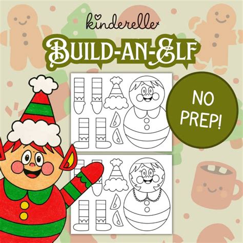 Build An Elf Printable Craft Easy Cut And Paste Christmas Holiday Activity