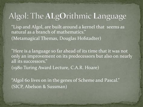 Ppt The 50th Anniversary Of Algol 60 Powerpoint Presentation Free Download Id5464289