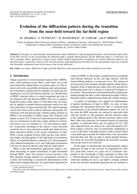 Pdf Evolution Of The Diffraction Pattern During The Transition From