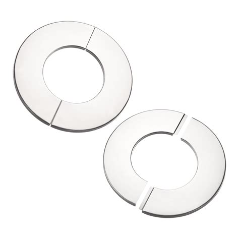 Uxcell 3 98 Wall Split Flange Stainless Steel Round Escutcheon Plate 2pcs
