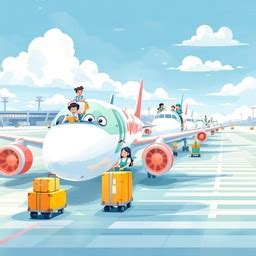 Free Happy Airport Friends Image Airplane Airport Cartoon