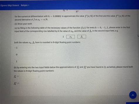 Solved Numerical Differentiation Consider The Function