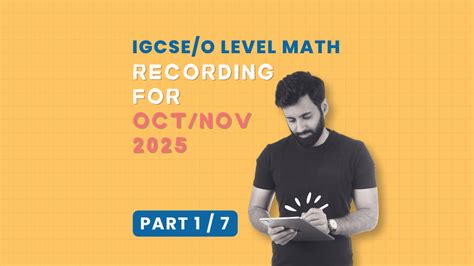 Igcseo Level Math Recording Part 17 Mathlete By Saad