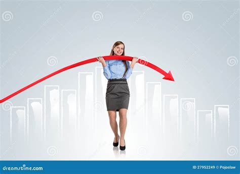 Woman With Statistics Curve Stock Image Image Of Executive Concept 27952249