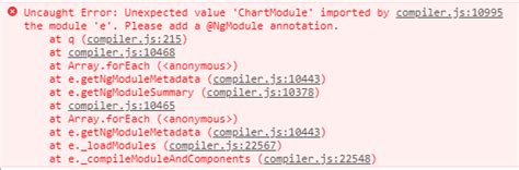 Unexpected Value Chartmodule Imported By The Module E Please Add A