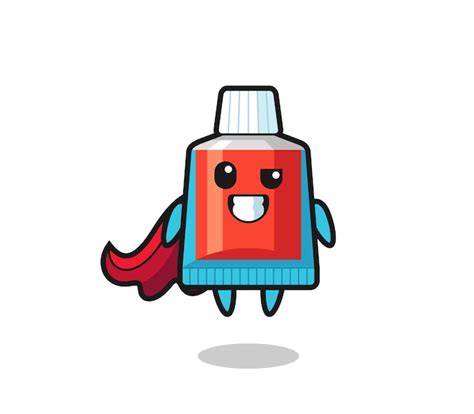 Premium Vector The Cute Toothpaste Character As A Flying Superhero