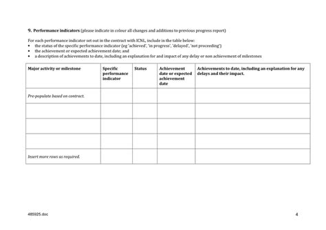 Progress Report Template In Word And Pdf Formats Page Of