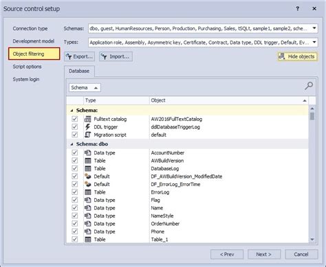 The User Default Configuration In Database Source Control