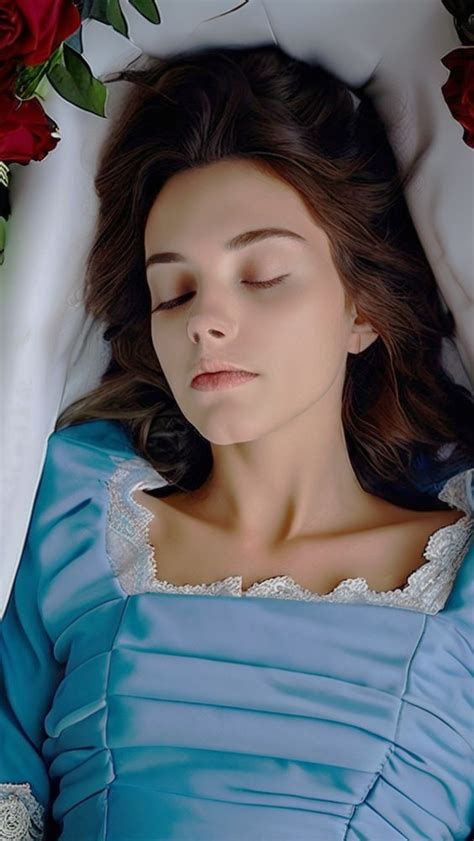 Top View A Attractive Dead Young Woman Her Eyes A By Telemont2 On